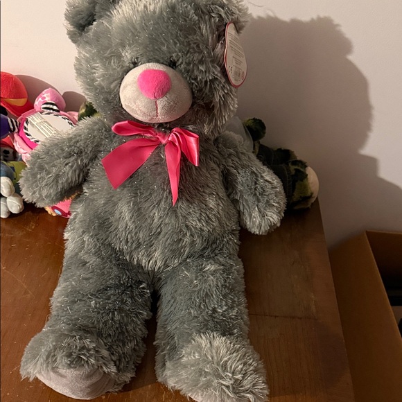 Kellytoy | Toys | Kellytoy Plush Gray Bear With Pink Accents | Poshmark